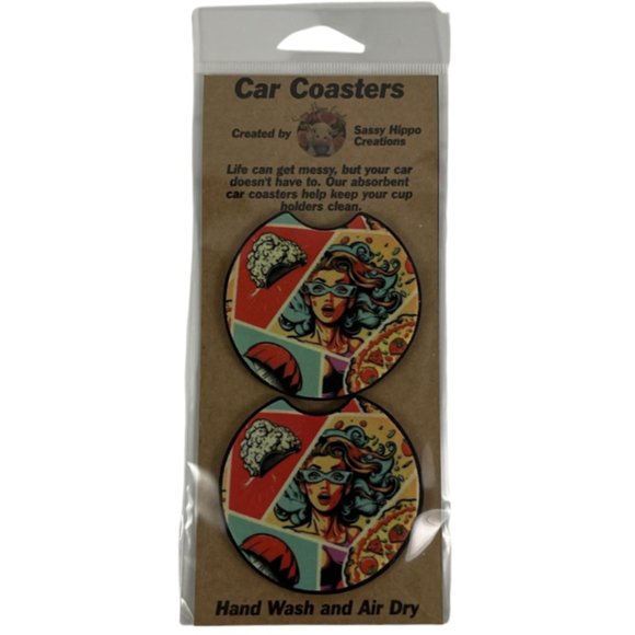 Sassy Hippo Creations | Accents | Car Coasters Comic Strip Superhero ...